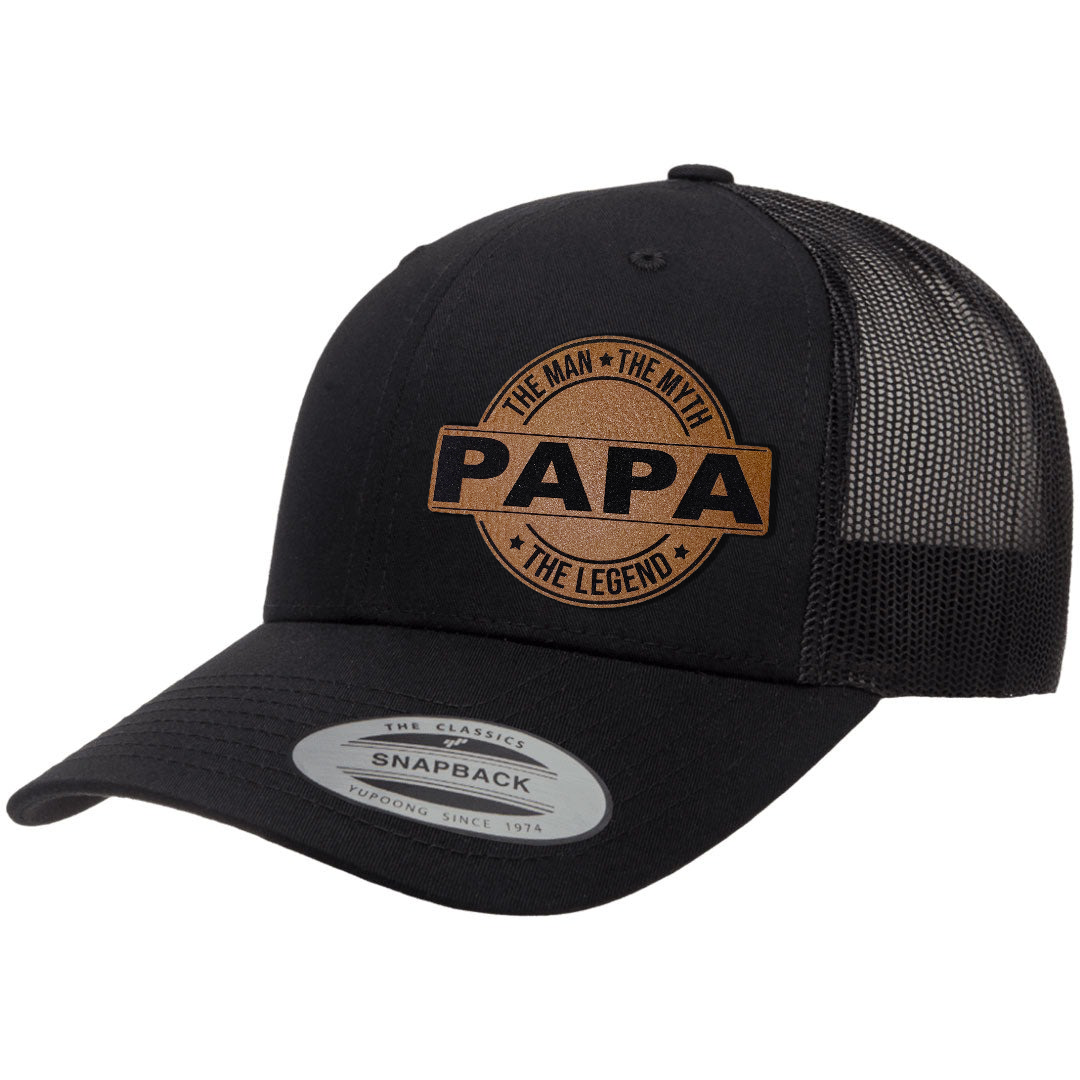 Papa Legend Snapback Hat with Leather Patch | Pinetree Innovations