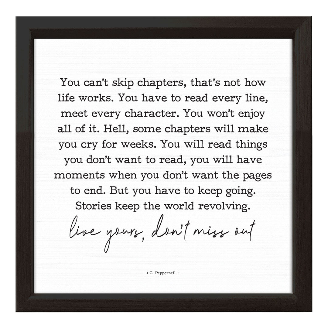 You Can't Skip Chapters | Wood Sign– Pinetree Innovations